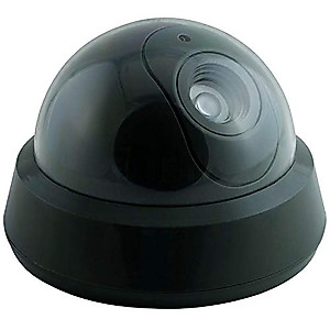 Dummy Security Camera Fake Camera Outdoors Dummy Dome Wireless Surveillance System Motion Light Realistic Look with Flashing Red LED Light 4 Pack