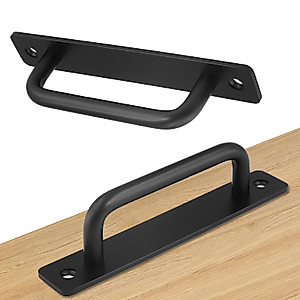 Cionyce 2 Pack Barn Door Pulls 5 inch Garage Handles Long Base Handle Pull for Shed, Gate with Mounting Screws(128mm,2 Pack)