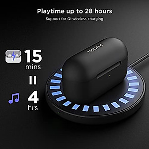 1MORE EVO Noise Cancelling Earbuds, Audiophile Headphones with Dual Drivers, Adaptive ANC, Bluetooth Headphones, HiFi Sound, LDAC, Hi-Res Audio, 6 Mics, 28H Playtime, Wireless Charging, Black
