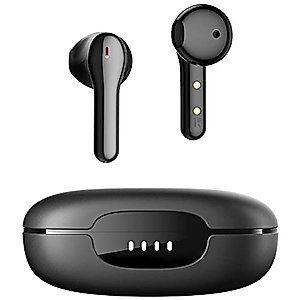 Tribit Wireless Headphones, Wireless Bluetooth Earbuds, Noise Canceling with 4 Microphone 32H Playtime, Waterproof Earphones for Music Calls School Work, Flybuds C2 Black