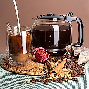 Mixpresso 12-Cup Drip Coffee Maker With LCD Touch Display, Programmable Coffee Pot Machine, Borosilicate Glass Carafe, Anti-Drip System, Stainless Steel & Black Electric Coffee Maker (12 Cup)