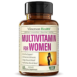 Multivitamin for Women - Womens Multivitamin & Multimineral Supplement for Energy, Mood, Hair, Skin & Nails - Womens Daily Multivitamins A, B, C, D, E, Zinc, Calcium & More. Women's Vitamins Capsules