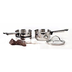 RSVP International 1-quart Induction Double Boiler, 2 Cups, Multi Color