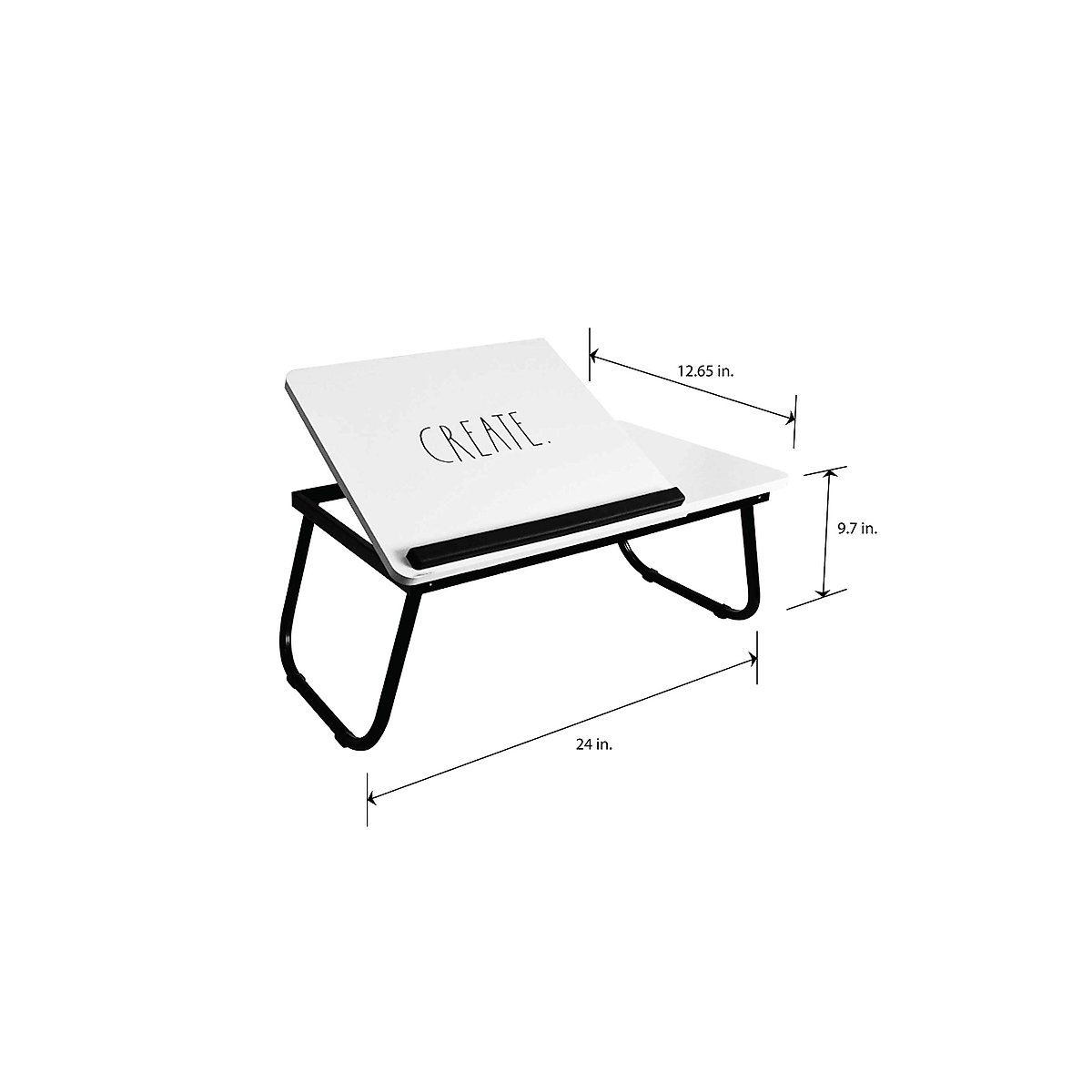 Rae Dunn Folding Laptop Lap Desk - Wooden Work Table and Stand for Couch, Bed and Sofa Computer Use - Folding Legs, Adjustable Tilt - Use as Reading and Breakfast Tray