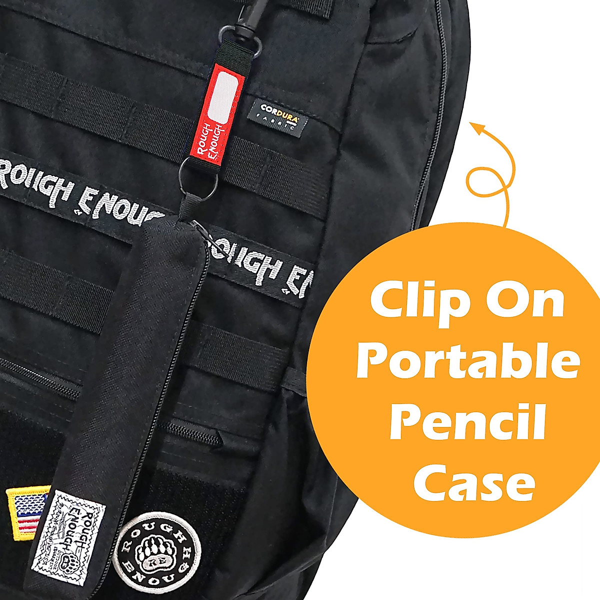 Rough Enough Small Pencil Case Pouch for Kids Boys Girls Adults with Aesthetic Slim Thin design School Stationary Art Supplies for College Students Teacher Office