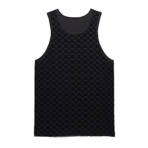Savage X Fenty, Men's, Savage X Mesh & Jersey Tank, Caviar, S