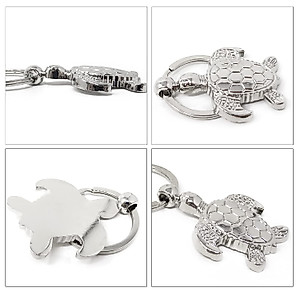 Honbay 6PCS Metal Turtle Keychains Tortoise Keyfob Car Keyrings Bag Charm Pendant Funny Keychains for Women Men Handbags Purses Belts