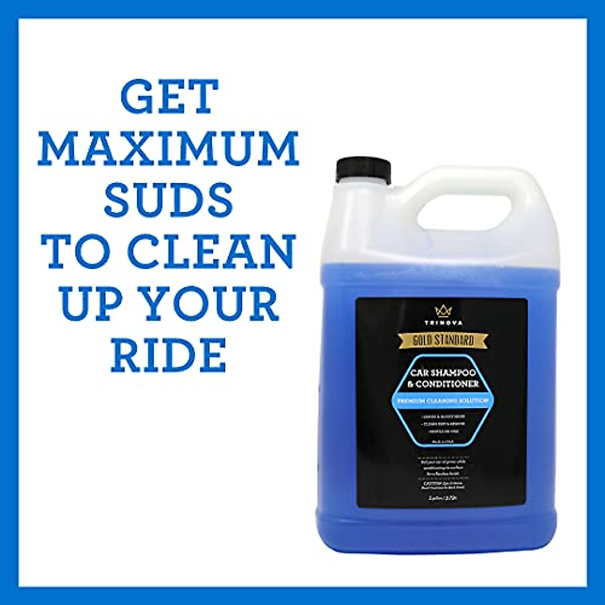 TriNova Car Wash Gallon - Car Shampoo and Conditioner - pH Neutral - High Foaming Car Soap - Leaves a Glossy Shine - Perfect for Foam Cannon - 1 gallon, 128oz