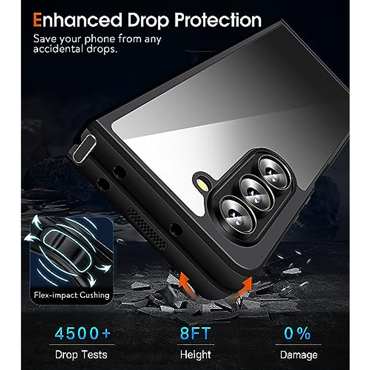 Z Fold 5 Case for Samsung Galaxy Z Fold5 5G, Slim Ultra-Thin Crystal Clear Acrylic PC Back Cover [Hinge][Transparent] Soft Silicone Bumper Full-Body Shockproof Protective Cases for Samsung Z Fold 5 5G