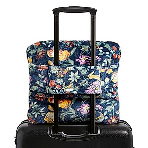 Vera Bradley Plush Fleece Travel Blanket with Trolley Sleeve, Fresh-Cut Floral Critters