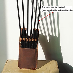 AMEYXGS Archery Pocket Arrow Quiver Leather Arrow Holder Portable Arrow Training Carrier Bag for Shooting Hunting Accessory (brown)