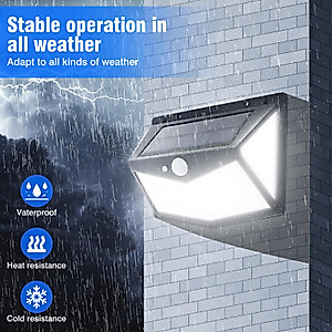 Solar Lights Outdoor 212 LED Bright Beads Solar Wall Lights with 3 Lighting Modes and Motion Sensor Waterproof LED Solar Outdoor Lights Solar Powered with 270°Wide Angle for Patio Yard Fence Garage