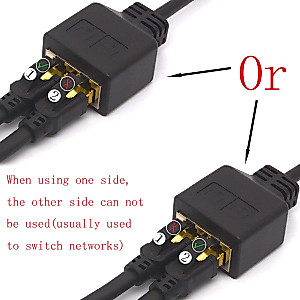 GLHONG RJ45 Adapter Cable RJ45 Male to Dual Female Adapter Extender Support Ethernet Cat 5/CAT 6 LAN for Switching Networks Between Two Computers (not Used as a Network Splitter)