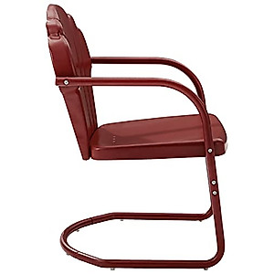 Crosley Furniture CO1029-RE Tulip Retro Outdoor Metal 2-Piece Armchair Set, Dark Red Satin