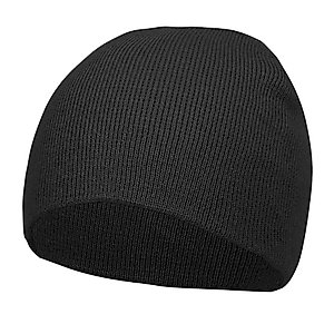 TopHeadwear Cuffless Beanie for Men Women, Unisex Short Beanies Skull Cap, Black