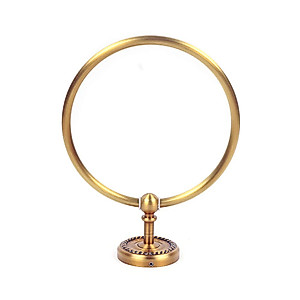 7X Vintage Copper Wall Mounted Towel Rack Kit Bathroom Hardware Complete Toilet Paper Brush Holder Ring Soap Towel Rack for Bathroom, Toilet