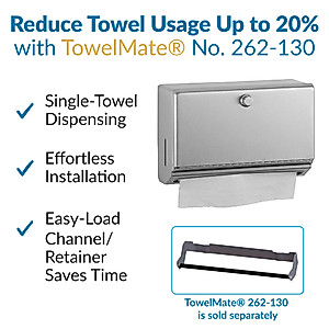 Bobrick B-2621 10.75 in. x 4 in. x 7.13 in. Surface-Mounted Paper Towel Dispenser - Stainless Steel