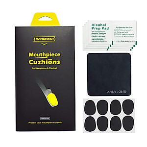 WINGKIND Alto/Tenor Saxophone & Clarinet Mouthpiece Cushions Patches Pads, 0.8mm Black (8 pieces)