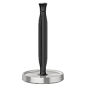 MR.SIGA Paper Towel Holder, Non Slip Stainless Steel Weighted Base, Standing Paper Towel Holder for Countertop, Black