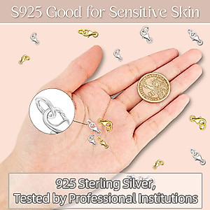 925 Sterling Silver Lobster Claw Clasp with Closed Jump Rings,Necklace Clasps and Closures Suitable for Jewelry Making Necklaces Bracelet Made in Italy