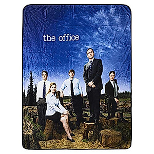The Office Fleece Throw Blanket - Dunder Mifflin, Michael Scott, Jim, Pam and Dwight Soft Fleece Throw Blanket (Logo)