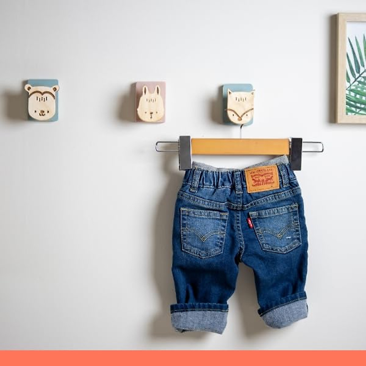 Habitual Monkey 3-Pack Toddler-Friendly Wooden Wall Hooks: Animal Shapes for Nursery, Decorative & Educational, Child's Room Organization, Kid's Coat Storage