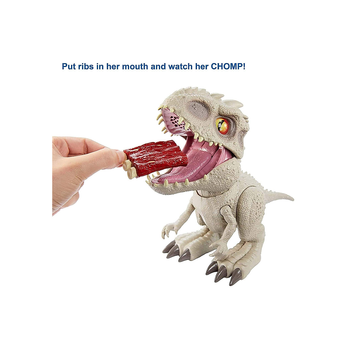 Mattel Jurassic World Toys Camp Cretaceous Feeding Frenzy Indominus Rex Interactive Dinosaur, Bite Reflex, Toy Ribs, Lights & Sounds, Authentic Detail, Ages 4 Old & Up [Amazon Exclusive]