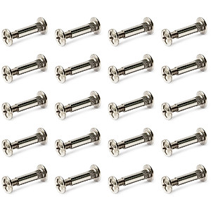 Juvielich 20 Sets Screw Post Fit for 3/16"(5mm) Hole Dia,Binding Screws Female M5x16mm Belt Buckle Binding Bolts Nut Leather Fastener for Scrapbook Photo Albums Binding DIY Enthusiasts