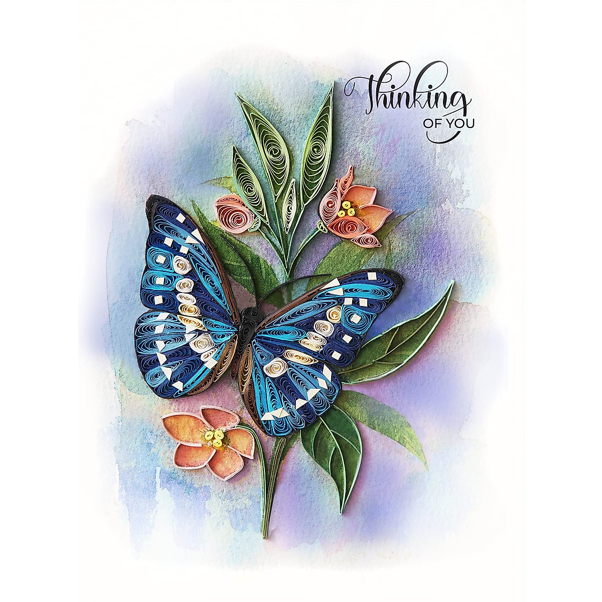 TUMYBee Thinking of You Butterfly Card, 5in x 7in, Blank Inside, Envelope Included, Perfect for Birthdays, Thank You, Anniversaries