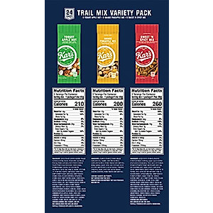 Kar’s Nuts Trail Mix Variety Pack, Pack of 24 – Yogurt Apple Nut, Mango Pineapple Mix, Sweet ‘N Spicy – Individually Wrapped, Gluten-Free Snack Mix