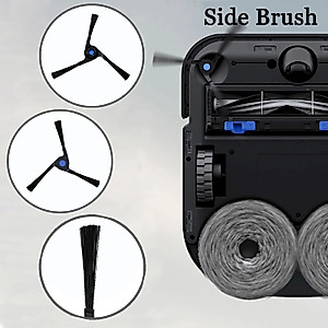 Odashen 13pcs Replacement Accessories Set for Ecovacs Deebot X2 / X2 Omni / X2 Pro / DEX86 Vacuum Cleaner Spare Parts, 1 Main Brush, 4 Side Brush, 4 Hepa Filters, 2 Dust Bags, 2 Mop Cloths