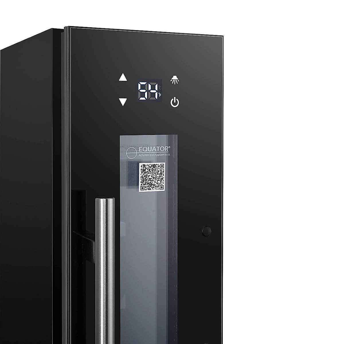 Equator 9 Bottle Wine Refrigerator with 7-Color LED Mood Lighting, Single-Zone, Freestanding/Built-in, Anti-UV Glass Door, 41°F-71.6°F Temperature Range, Touchpad Controls, Auto Defrost, 110V (Black)