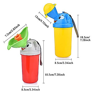 Portable Baby Child Potty Urinal Reusable Pee Training Cup Emergency Toilet for Camping Car Travel for Boys & Girls (Yellow)