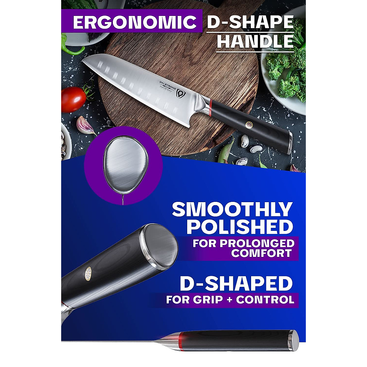 Dalstrong Santoku Knife - 7 inch - Phantom Series - Japanese High-Carbon AUS8 Steel - Pakkawood Handle - Razor Sharp Kitchen Knife - Asian Vegetable Knife - Sheath Included