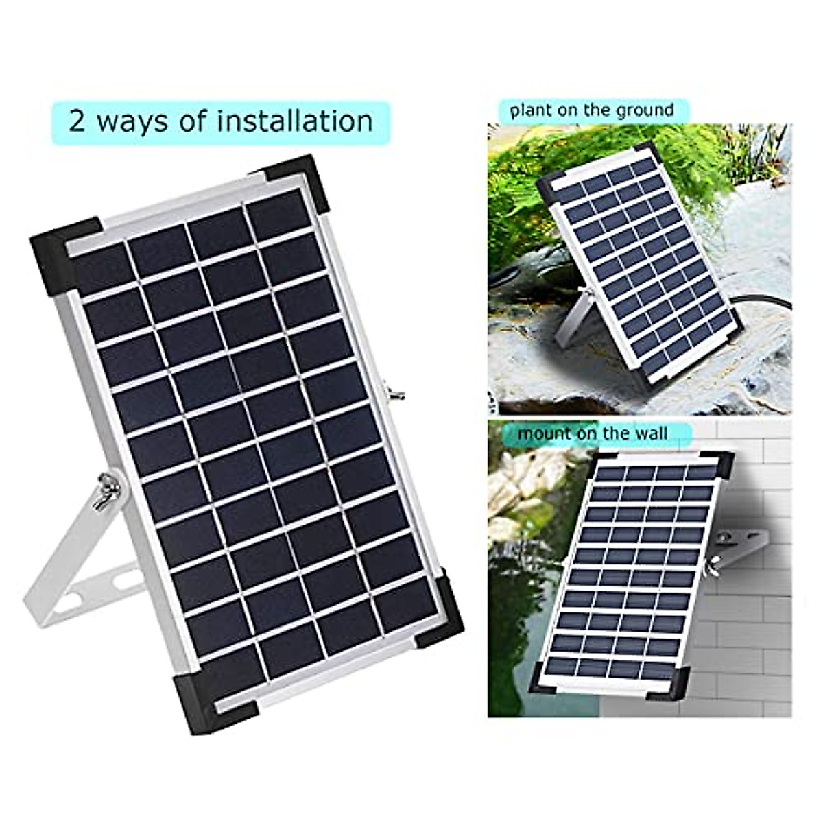 Lewisia 5W Solar Fountain Pump with Battery Backup for Patio Pool Koi Pond Bird Bath Garden Decoration Submersible Solar Powered Water Pump Kit