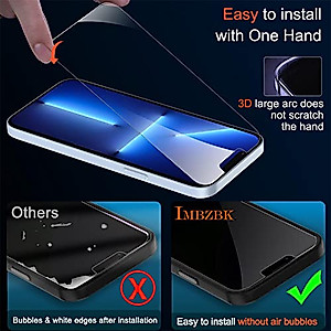 IMBZBK [3+3 Pack] for iPhone 13 Pro Max Screen Protector 3 pack HD Tempered Glass Accessories with 3 pack Camera Lens Protector Case Friendly 9H Hardness Bubble Free Protector de Pantalla