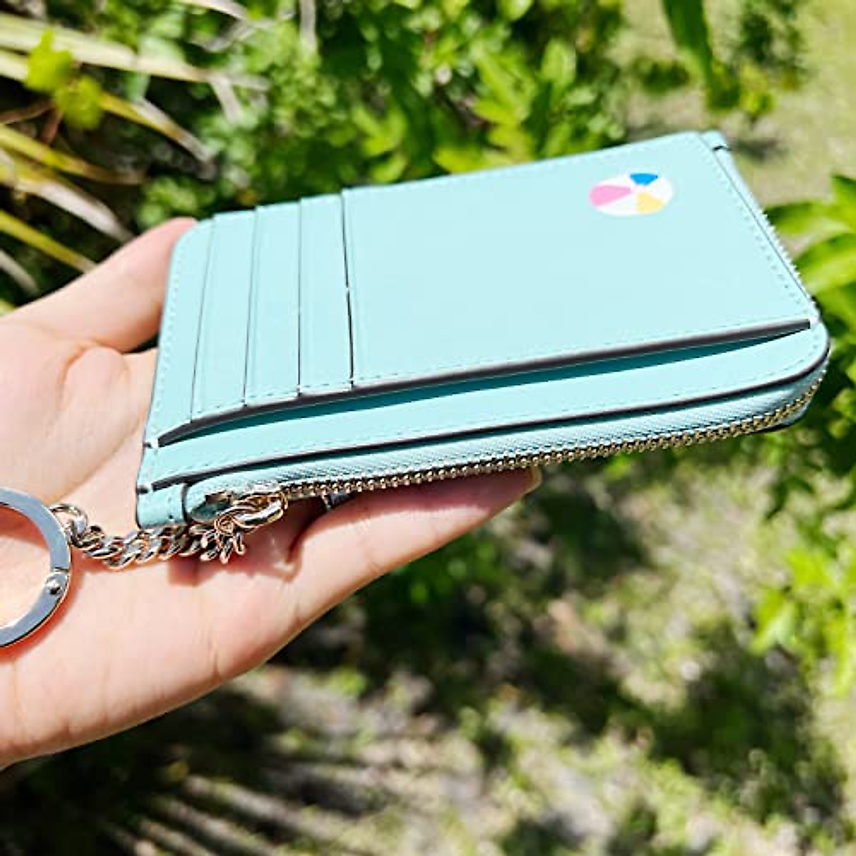 Kate Spade Pool Float Novelty Medium L-Zip Key Ring Cardholder Wallet Poolside