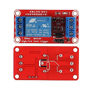 Aoicrie 5Pcs DC 12V 1 Channel Relay Module Board Shield with Optocoupler Isolation Support High or Low Level Compatible Development Board Trigger
