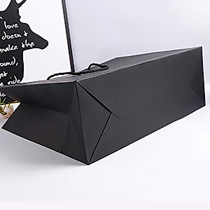 SHIPKEY 10 Pack Extra Large Gift Bags | 16x6x12 Inch Black Gift Bags, Gift Bags for Men, Wedding Gift Bags, Black Paper Bags