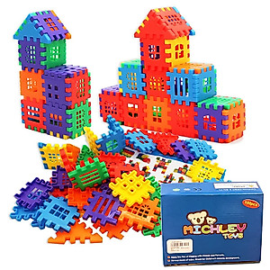 MICHLEY Toddler Toys Number Blocks Big Particle Plastic Smooth 100 PCS Building Blocks Splicing intersting Puzzle Play Toys for Kids 3+