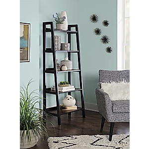 Linon Home Décor Crosby Black Cherry Five Shelf Bookcase