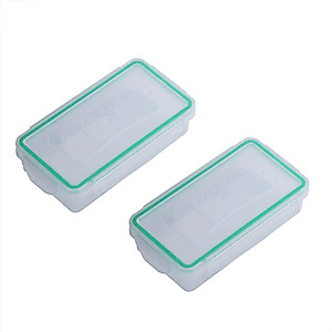 Zerone Storage Case for 18650 Batteries, 2 Pcs Wear-Resistant Hard Plastic Waterproof Battery Storage Boxes Portable Battery Container Protector