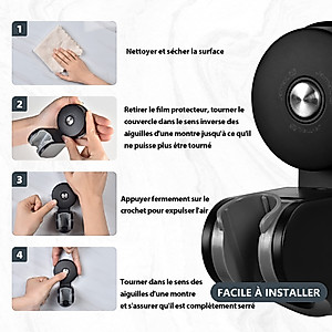 JOMOLA Suction Shower Head Holder Adjustable Handheld Shower Holder Stainless Steel Removable Bathroom Handheld Bidet Sprayer Holder 4 Mode Angle Matte Black