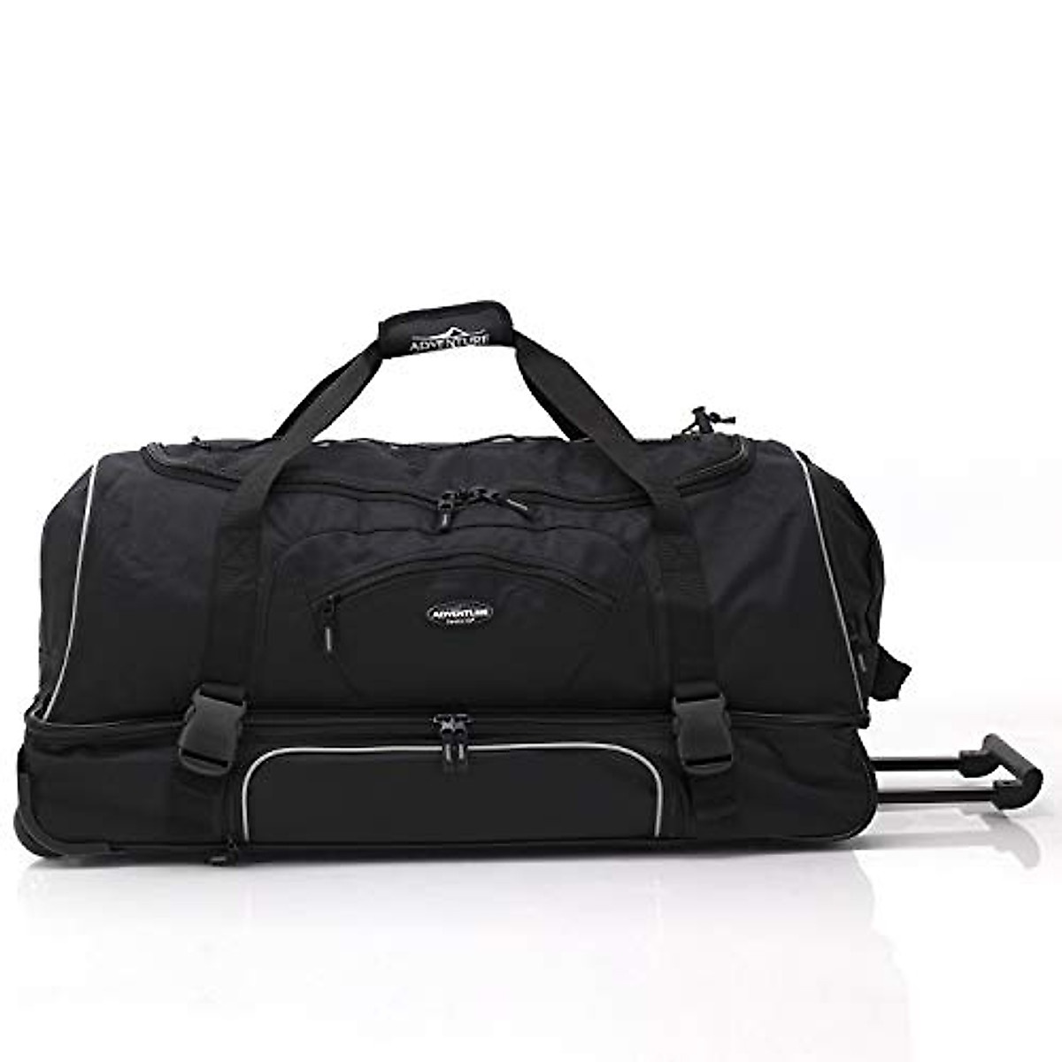Travelers Club Adventure Rolling Travel Duffel Bag, Black, 22-Inch