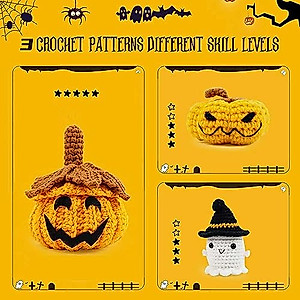 Blyrbnom Crochet Kit Beginners for Adults,Crochet Animals Kits with Step-by-Step Video Tutorials for Kids,Crochet Starter Kit for Beginners,DIY Knitting Supplies (Pumpkin Elf)