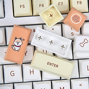 139 Keys Set XDA Profile Custom Keycaps PBT Dye Sublimation ANSI Layout Keycaps Set for Gateron Kailh Cherry MX Switches Mechanical Gaming Keyboards (Shiba Inu with English Characters)