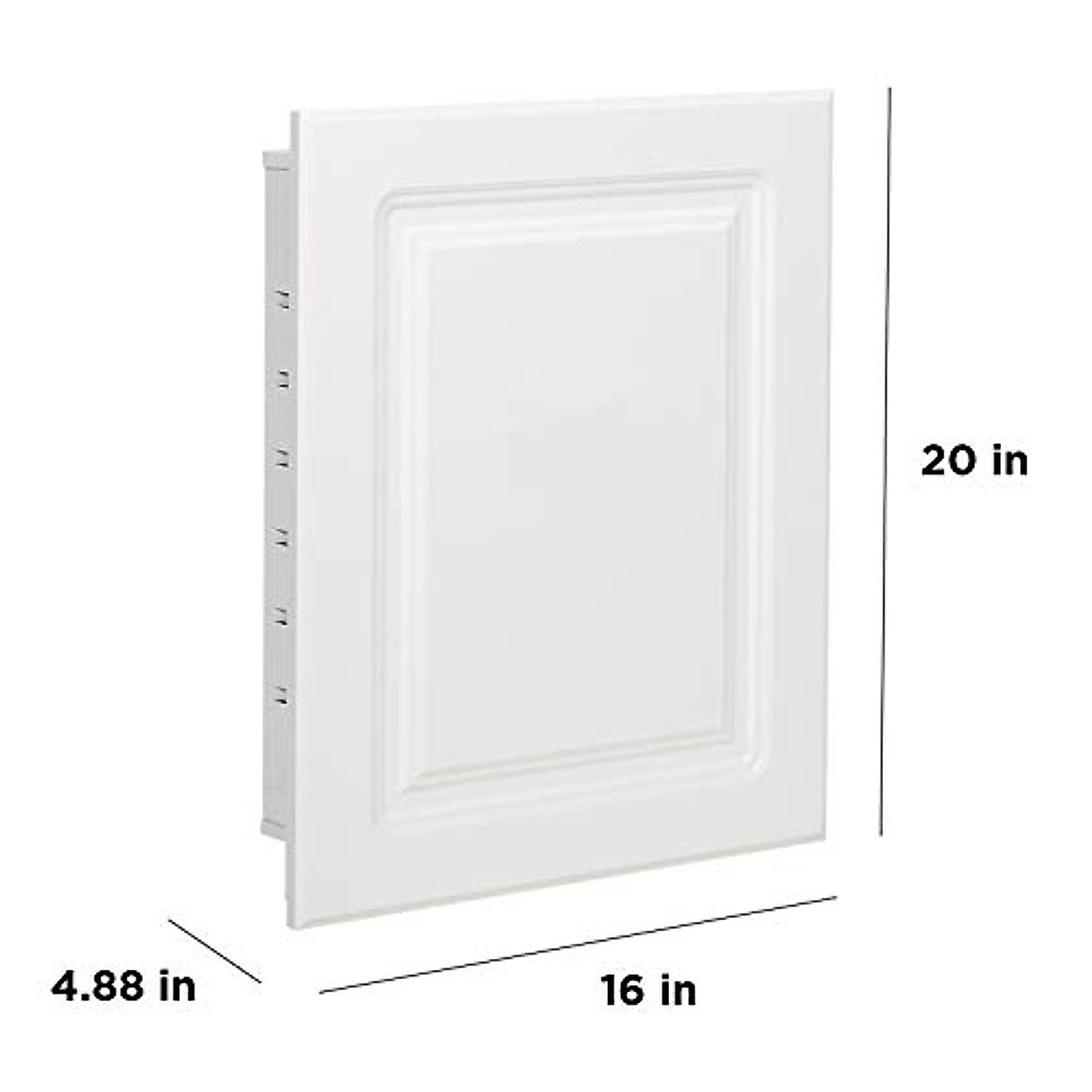 American Pride Recess-Mount Raised Panel Door Medicine Cabinet, 16" x 20", Steel Body, White