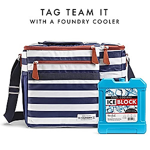 Cool Coolers by Fit + Fresh, XL Freezer Ice Block, Large and Powerful Ice Pack, Perfect for Insulated Cooler, Beach Bag, Backpack Cooler & More, 1PK, Blue