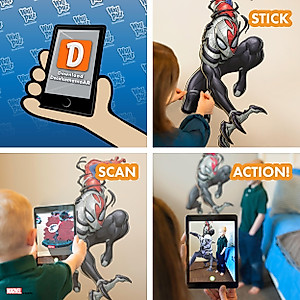 Wall Palz Marvel Venomized Spider-Man Wall Decals - Marvel Spider-Man Wall Decal - with 3D Augmented Reality Interaction - 27" Tall Venom Symbiote Spider-Man Stickers Marvel Room Decor
