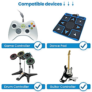 OSTENT USB Breakaway Extension Cable Adapter for Microsoft Xbox 360 Wired Controller